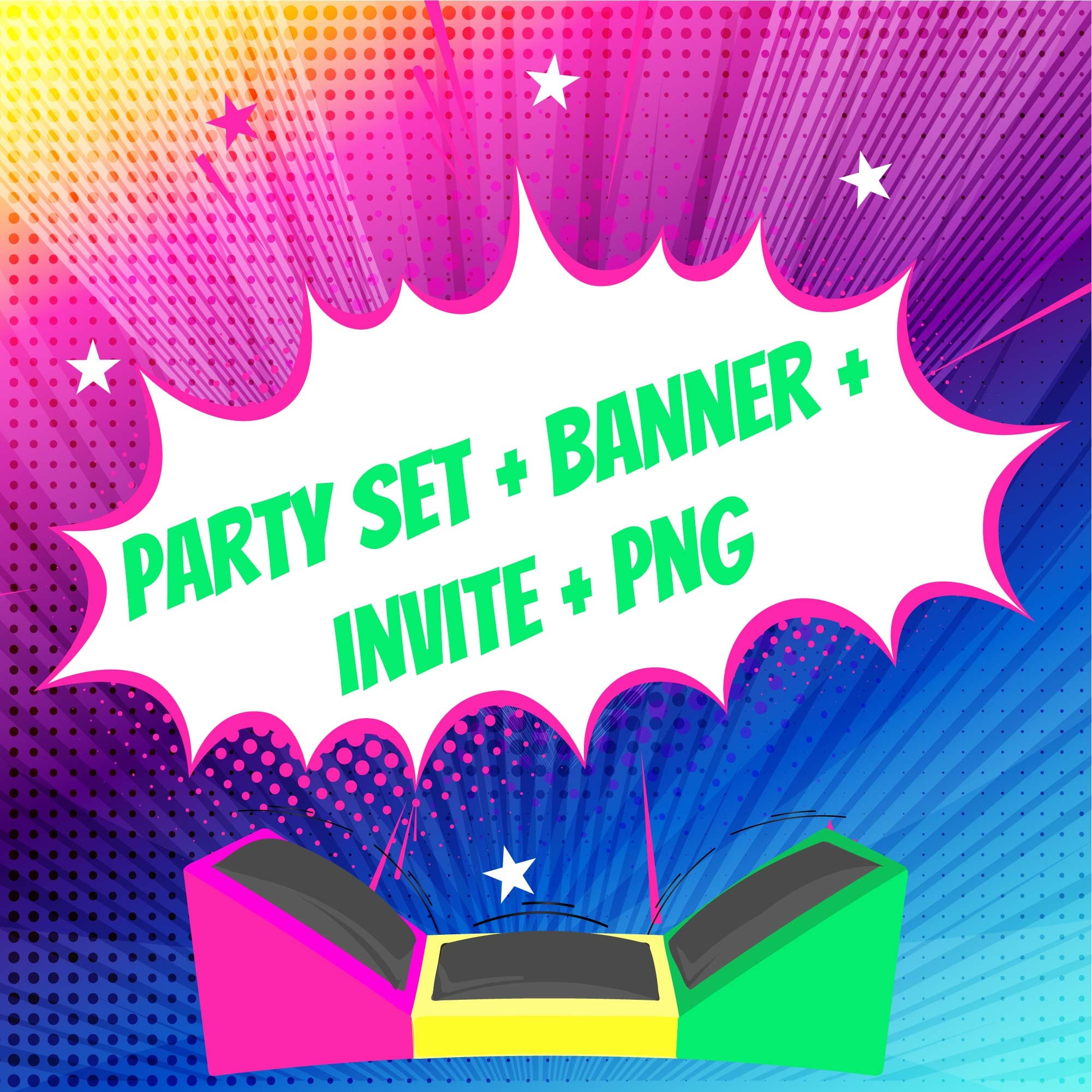 Jump Party Editable & Printables - Invitation - Party Set and Banner - Etsy