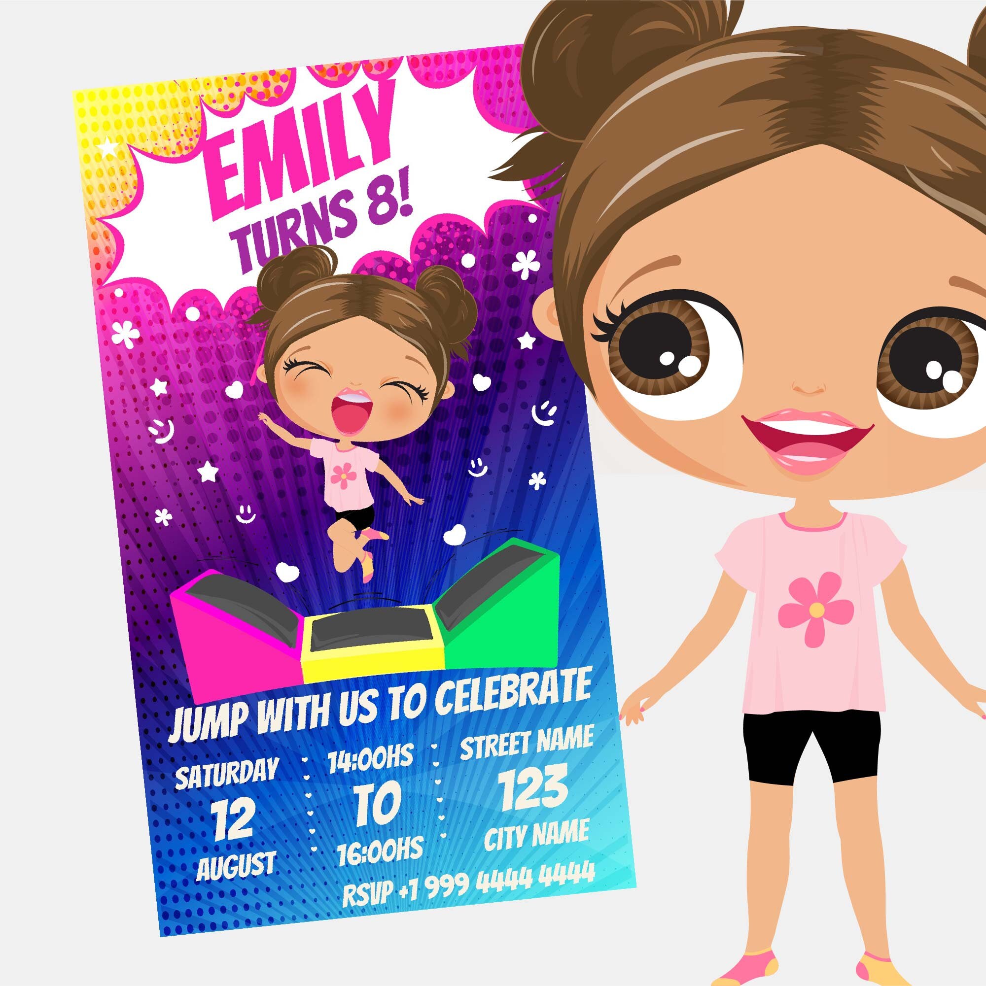 Jump Party Editable & Printables - Invitation - Party Set and Banner - Etsy
