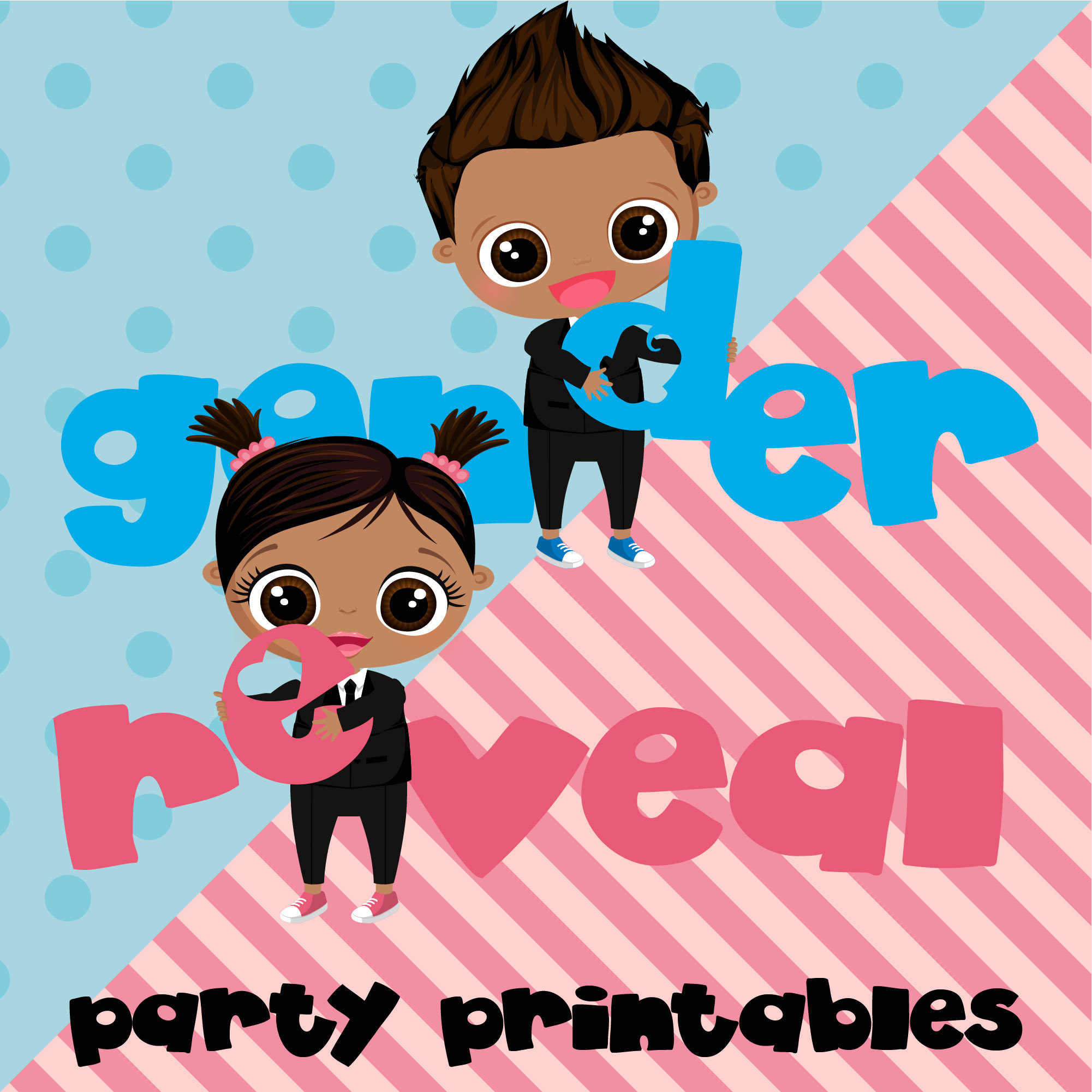 Gender Reveal Party Printables Box Digital Invitation Editable Etsy