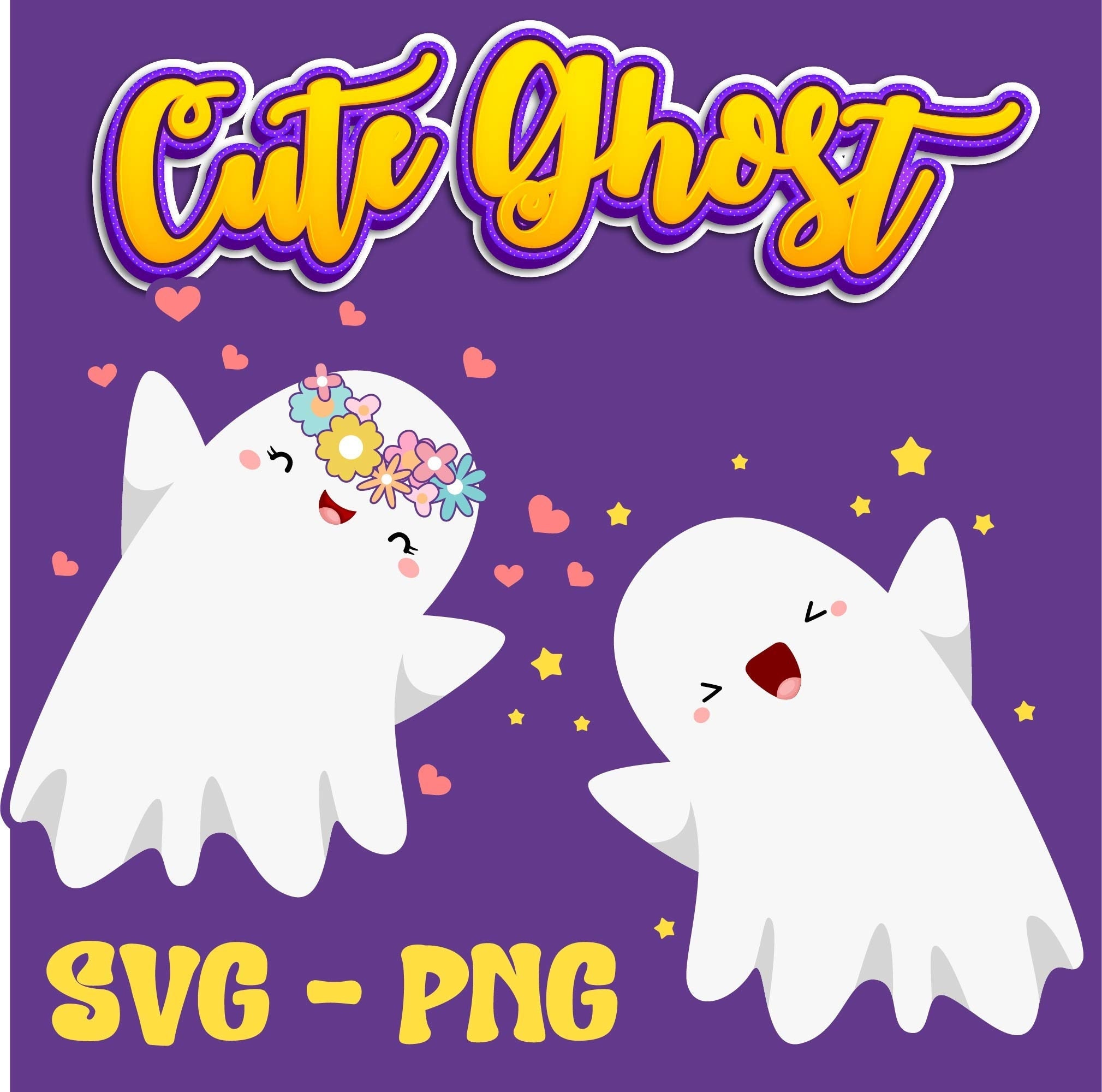 Cute Ghosties Png -cute Ghost PNG SVG Black Glitter Halloween PDF Party ...