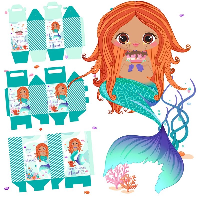 Little Mermaid Party Package La Sirenita Kit Editable PPTX Invite ...