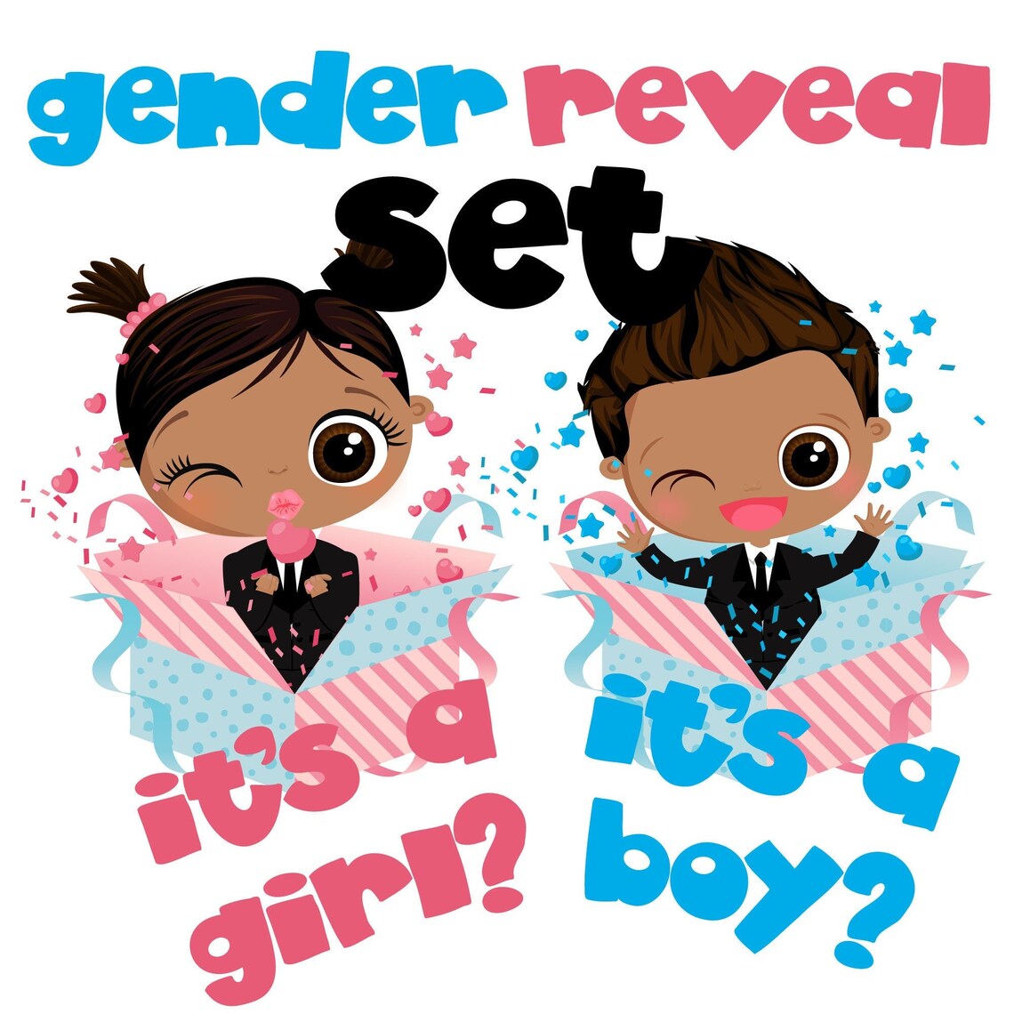 Gender Reveal Party Printables Box Digital Invitation EDITABLE - Etsy