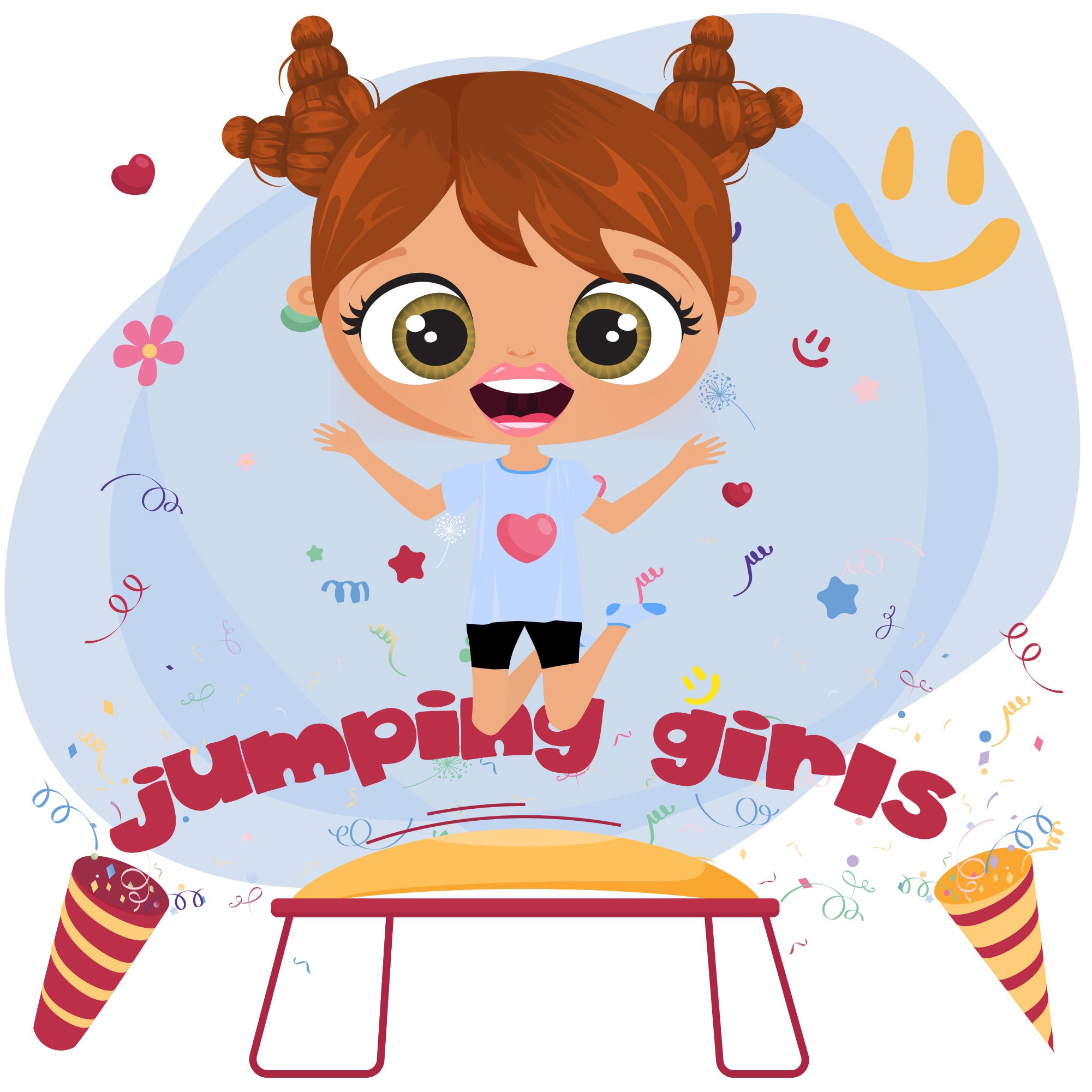 Jumping Girls Clipart Jump Girl Trampoline Bouncer Funny Girl Jumping ...