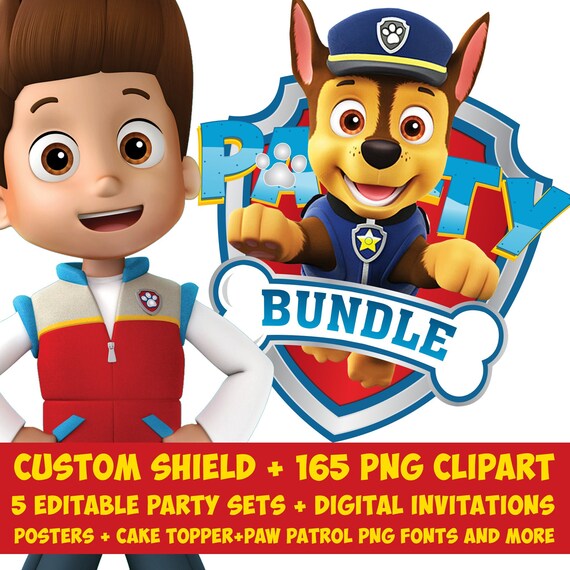 Paw Patrol Custom Shield 165 PNG clipart DIGITAL - Etsy México