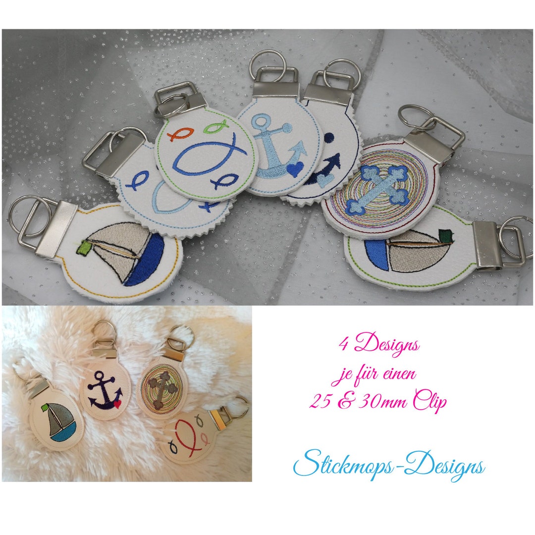 ITH Keychain Embroidery File Set With Christian Motifs for - Etsy