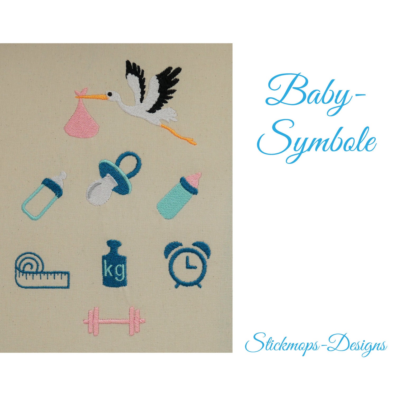 Baby Symbols Embroidery File Set Birth Gift Watch Measuring - Etsy UK