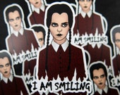 I Am Smiling Wednesday Addams Sticker Addams Family Sticker | Etsy