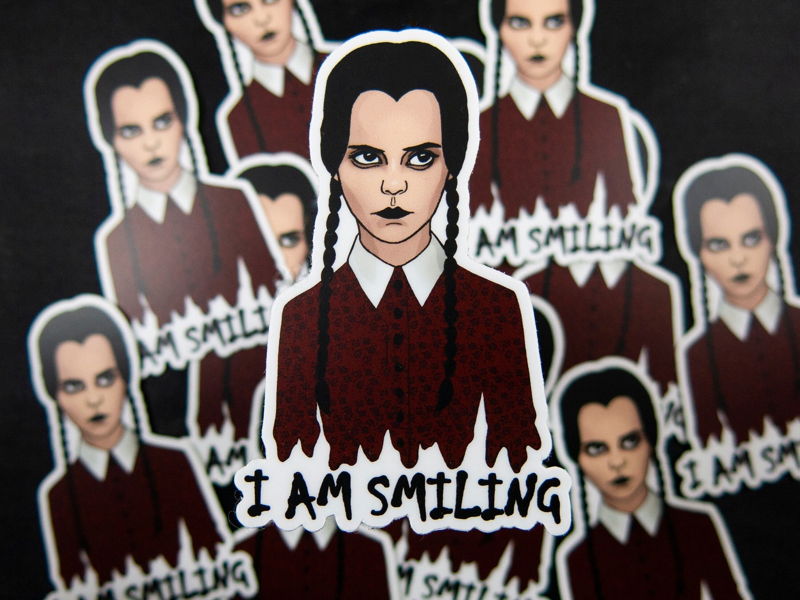 I Am Smiling Wednesday Addams Sticker Addams Family Sticker | Etsy
