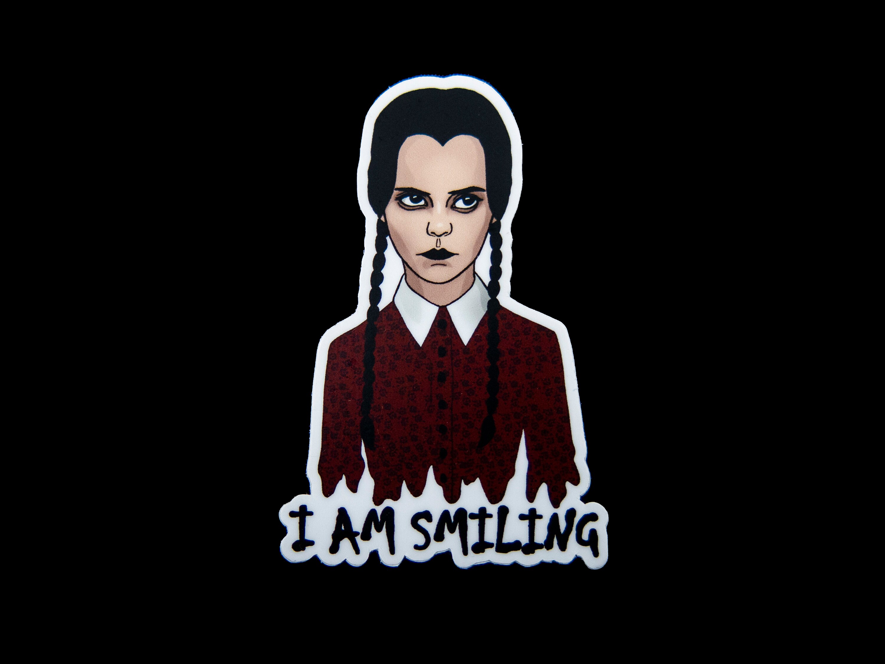 I Am Smiling Wednesday Addams Sticker Addams Family Sticker | Etsy