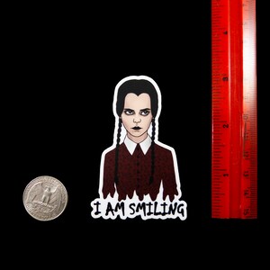 I Am Smiling Wednesday Addams Sticker, Addams Family Sticker ...