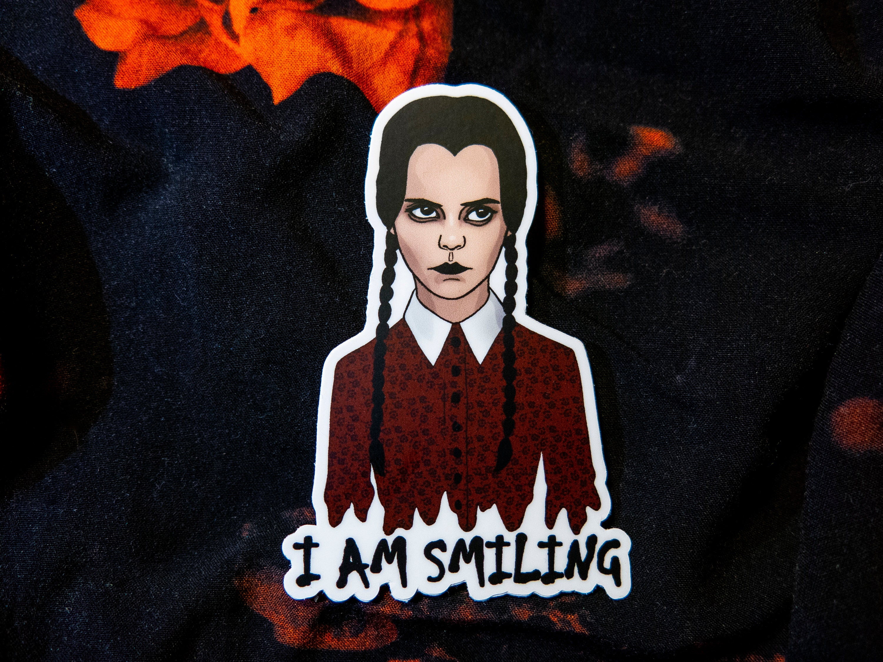 I Am Smiling Wednesday Addams Sticker Addams Family Sticker | Etsy