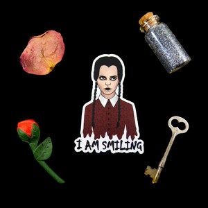 I Am Smiling Wednesday Addams Sticker Addams Family Sticker | Etsy