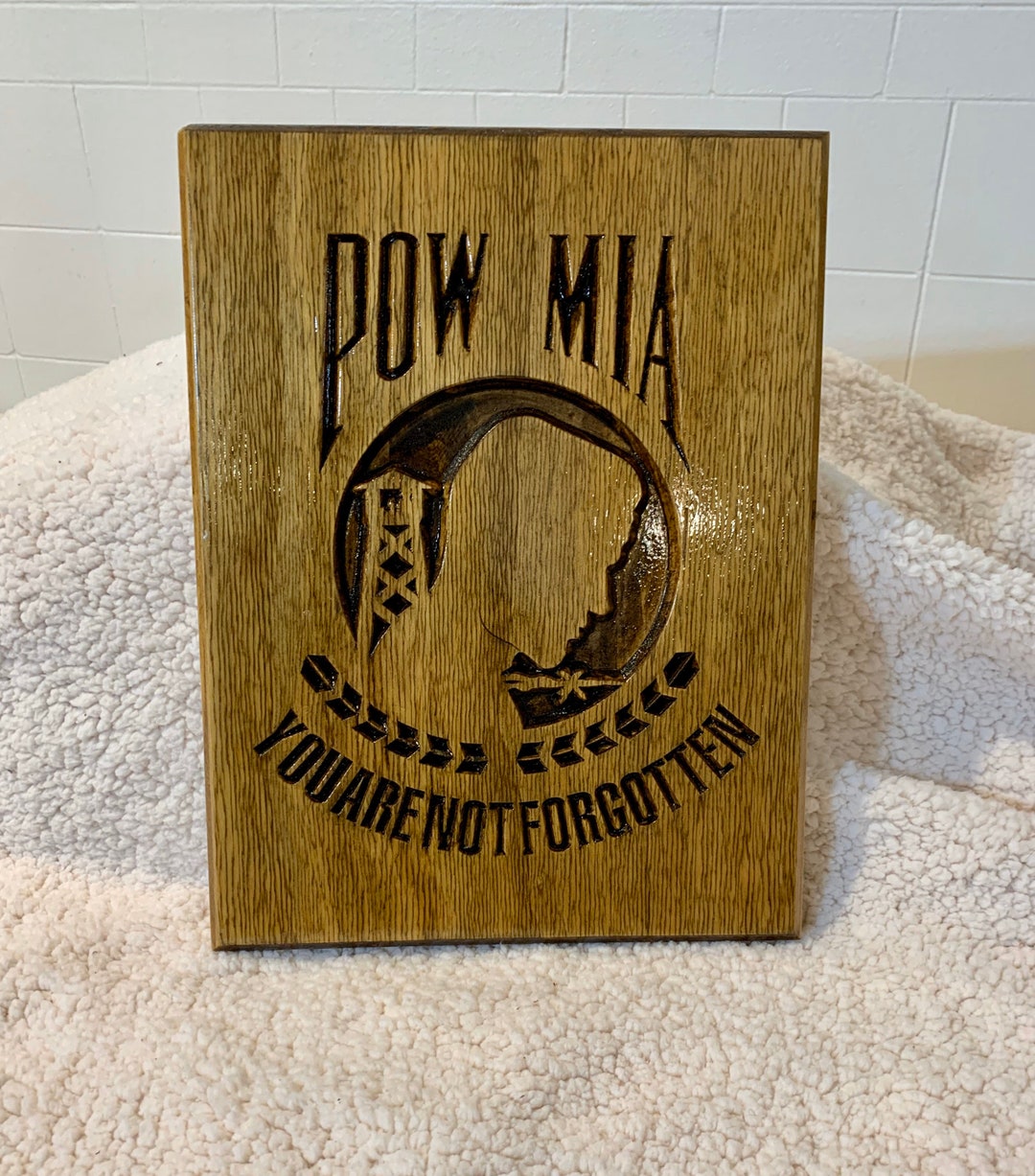 Wooden POW Plaque With Light Stain - Etsy