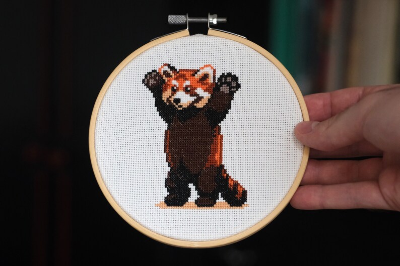 Red Panda Cross Stitch Pattern, Instant PDF Download, Scary - Etsy