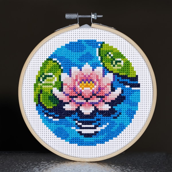 Lotus Cross Stitch - Etsy