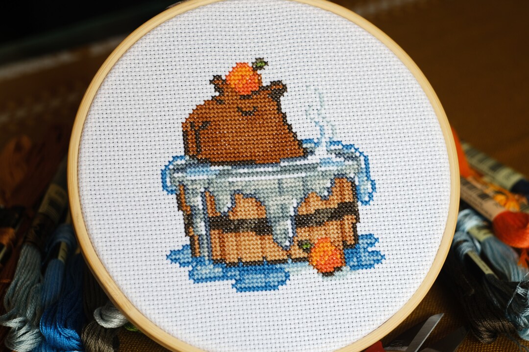 Capybara Cross Stitch Pattern, Instant PDF Download, Cute Animal, Capy ...