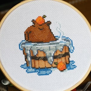 Capybara Cross Stitch Pattern, Instant PDF Download, Cute Animal, Capy ...