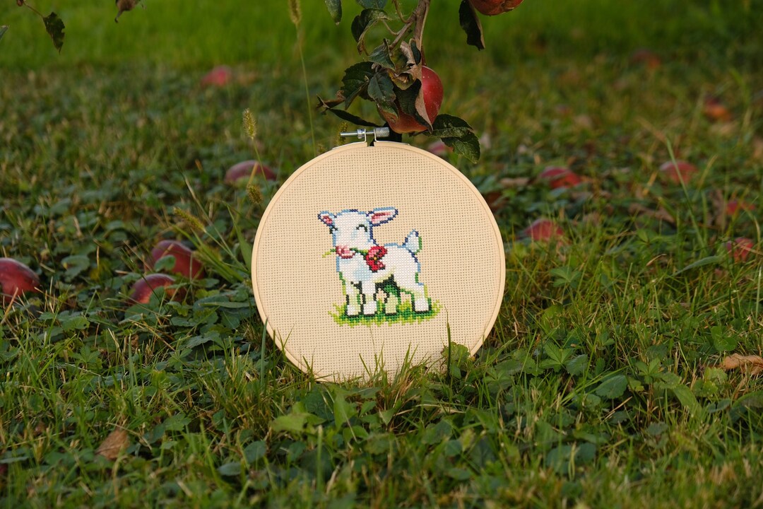 Baby Goat Cross Stitch Pattern, Instant PDF Download, Cute Animal, Lamb ...