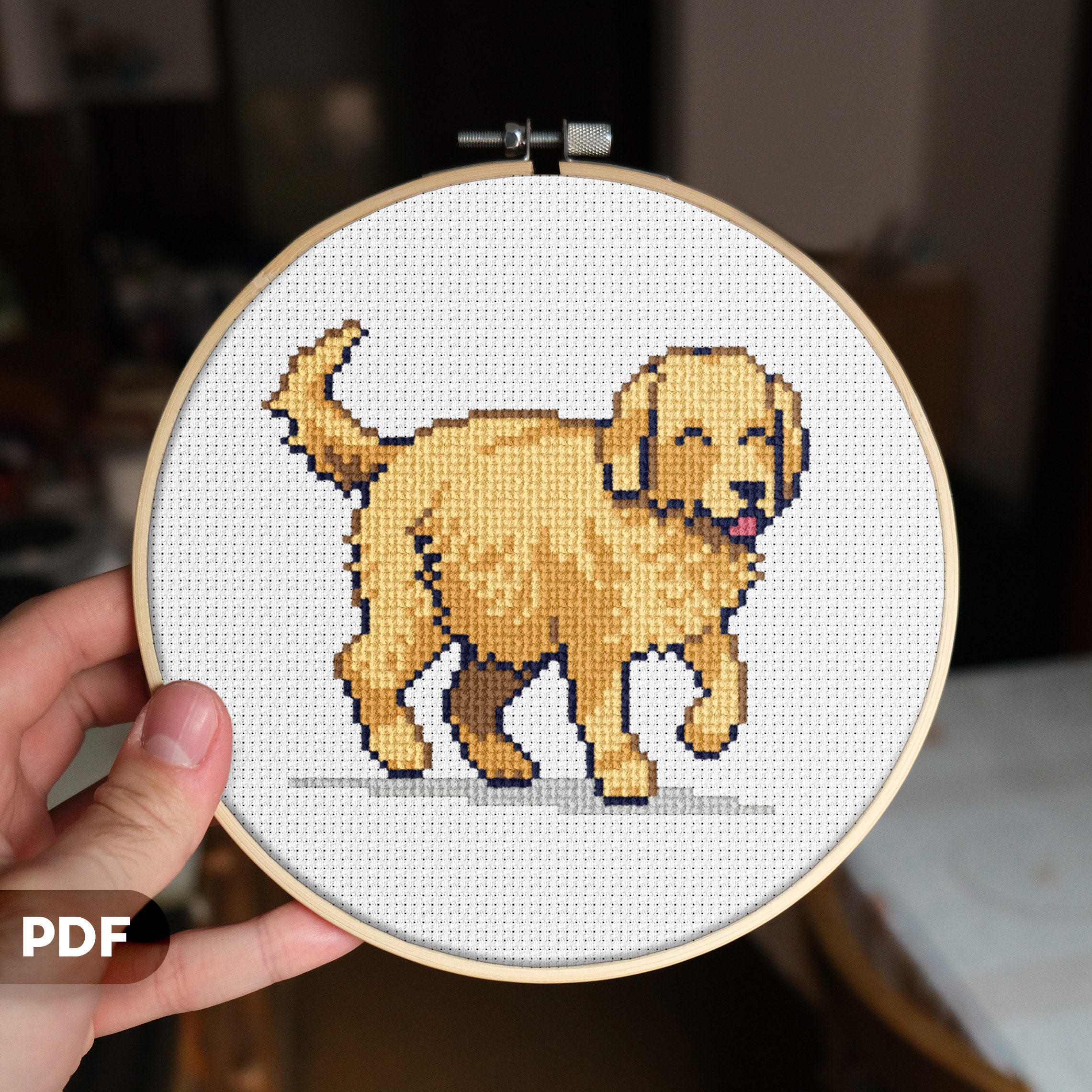 Golden Retriever Cross Stitch Pattern, Instant PDF Download, Dog, Puppy ...