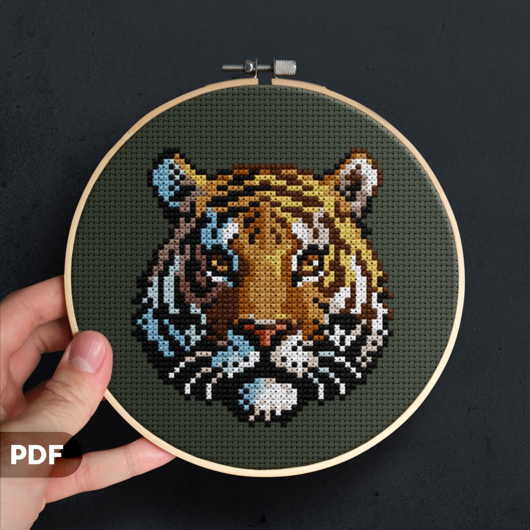 Tiger Cross Stitch Pattern, PDF Download - Etsy