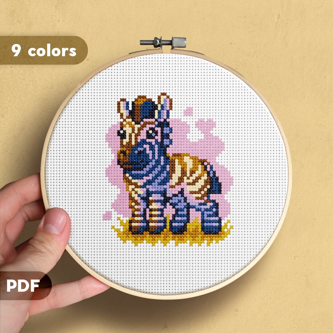Baby Zebra Cross Stitch Pattern, Instant PDF Download, Cute Animal - Etsy