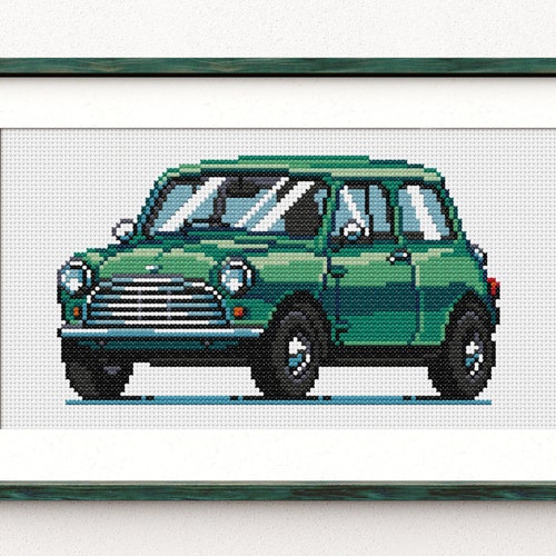MINI COOPER Morris Cross Stitch Pattern PDF Red Car Counted - Etsy