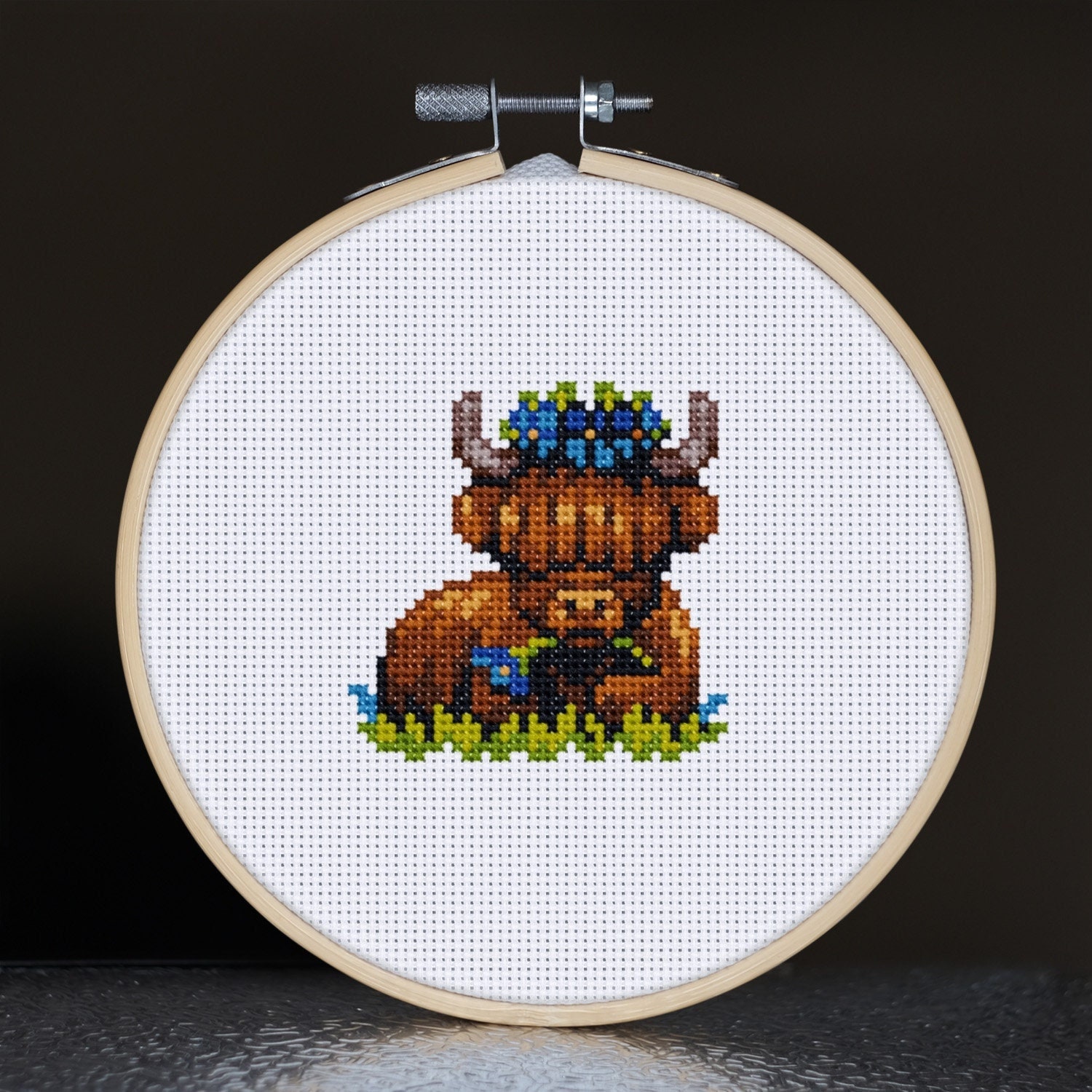 Highland Cow Cross Stitch Pattern, Instant PDF Download, Cute Animal ...