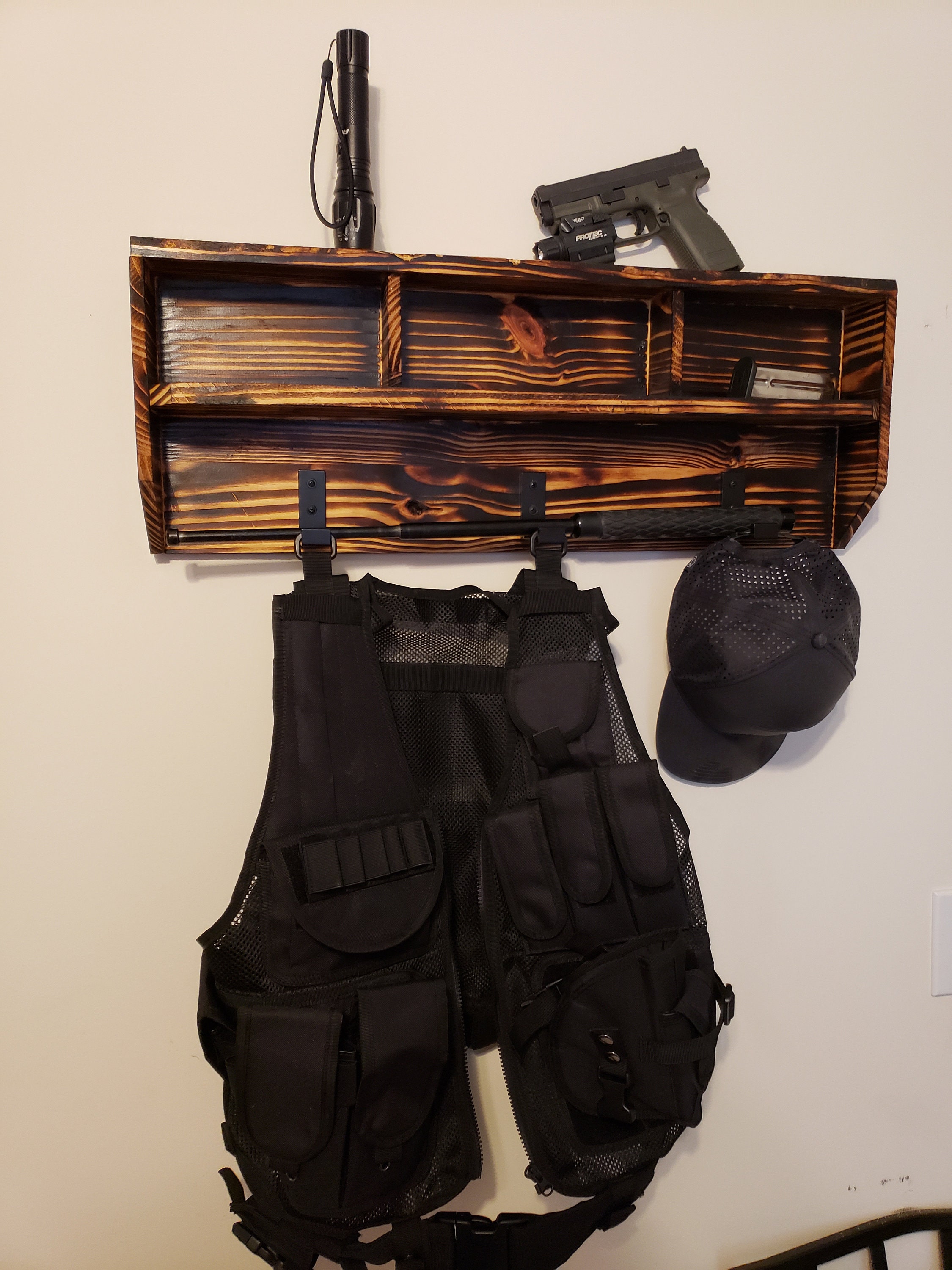 Tactical Duty Gear Shelf Rack Wall Mounted for Military, Police Storage ...