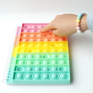 Silicone Pop It Gift Set (pastel) | Notebook, Beaded Pen & Bracelet - Etsy