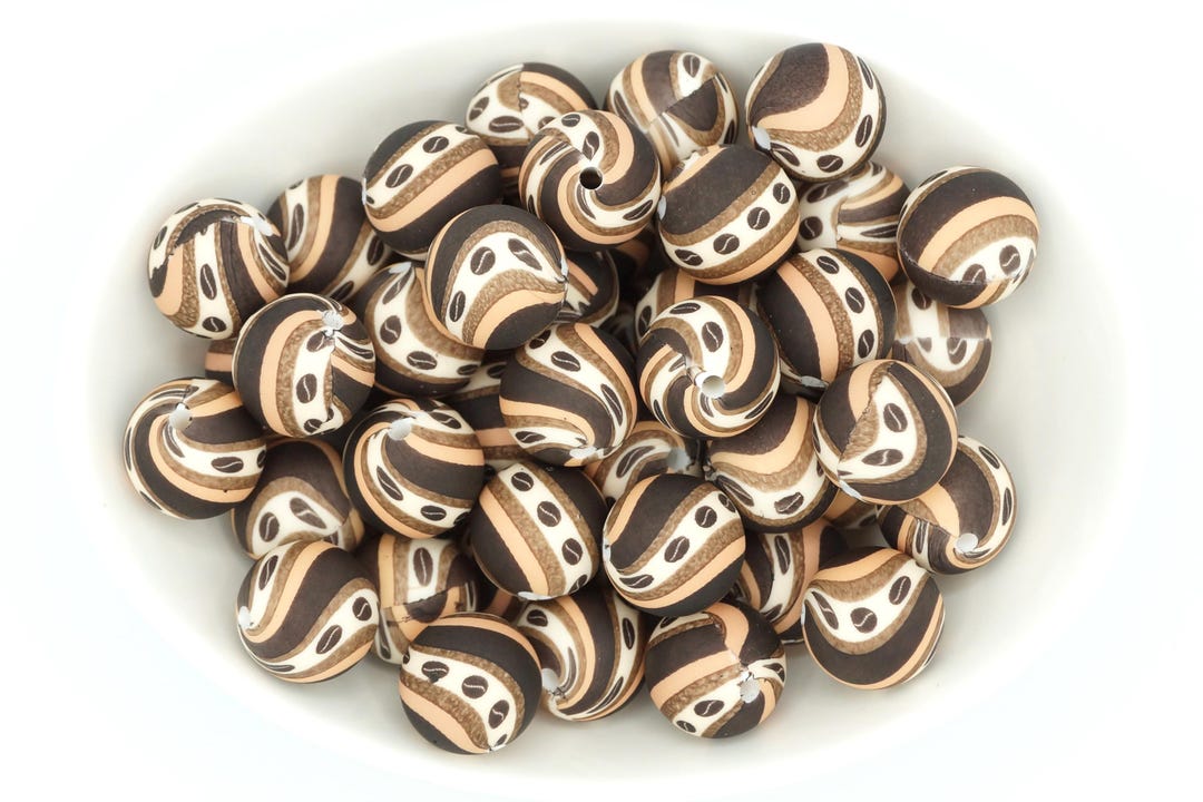 Coffee Bean Silicone Print Bead L *5 Bead Pack* | 15 Mm - Etsy