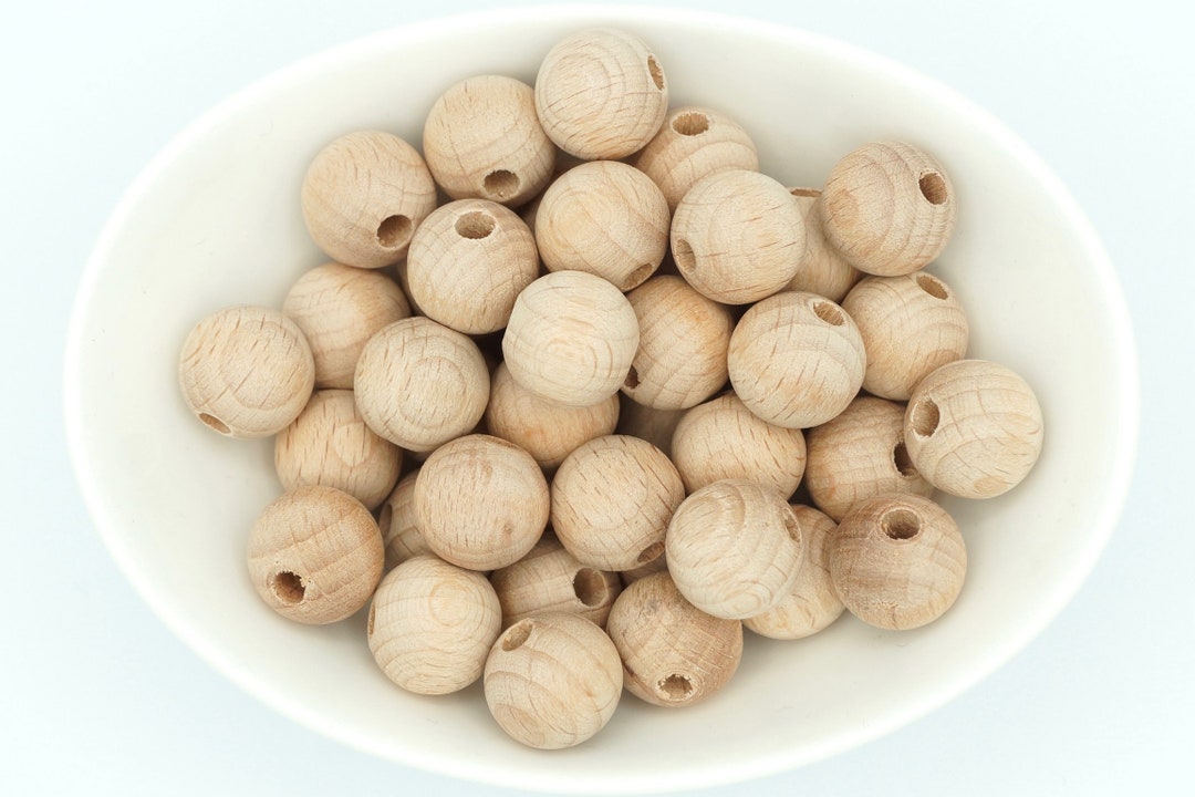 Beech Wood 12 Mm or 15 Mm Beads | Bulk Beads | 10 Bead Pack ...