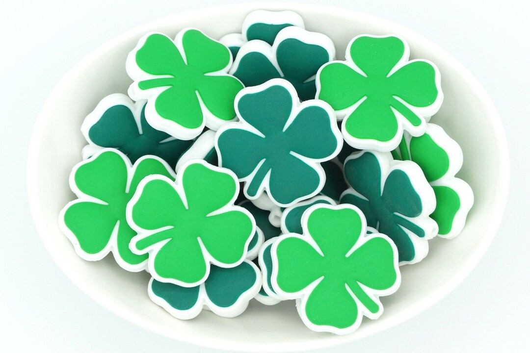 4 Leaf Clover Silicone Focal Beads | *2 & 5 Packs* | Pen, Keychain and ...