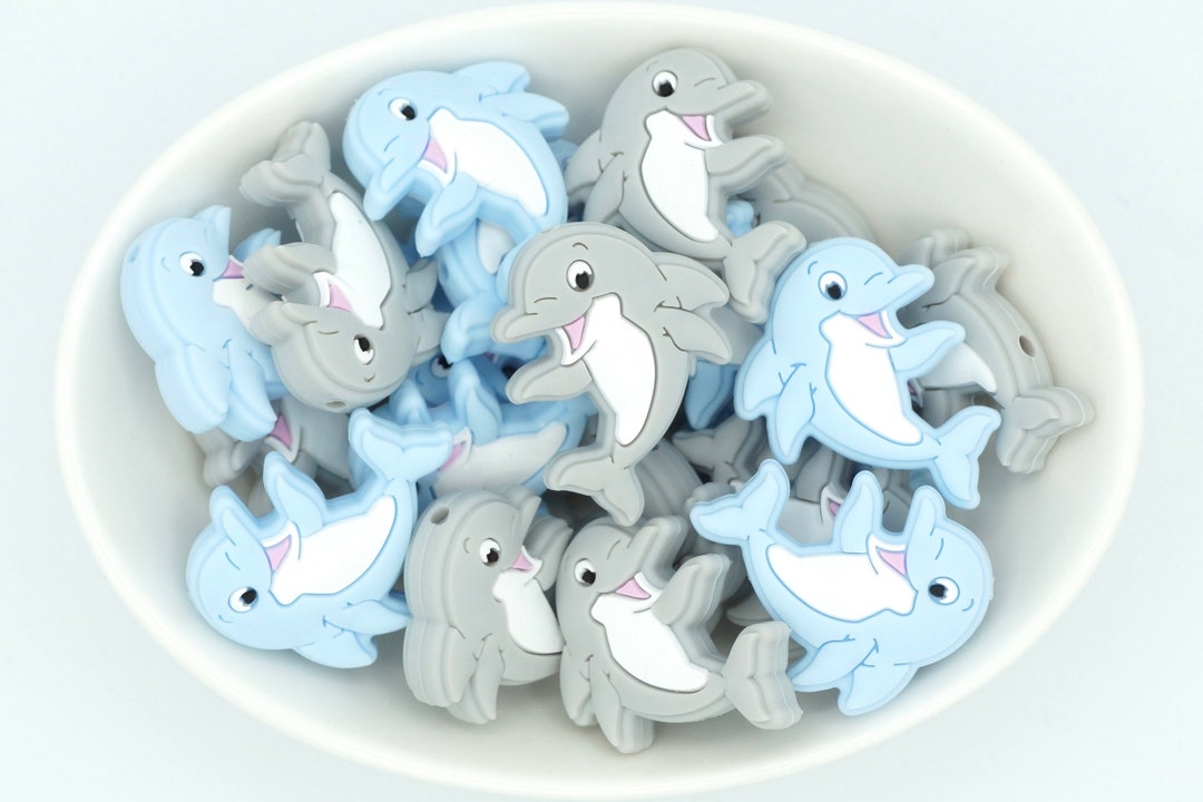 Dolphin Silicone Focal Beads | *2 & 5 Packs* | Pen, Keychain and Craft ...