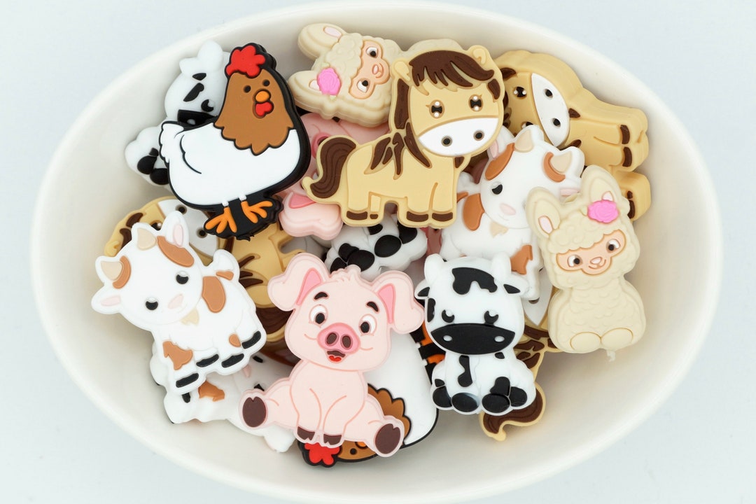 Farm Animals *2 & 5 Bead Packs* | Silicone Focal Bead | Animal Bead ...