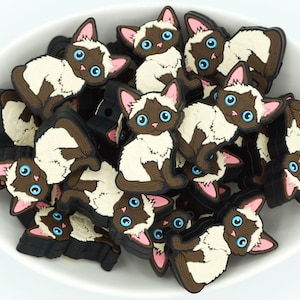 Siamese Cat *2 & 5 Bead Packs* | Silicone Focal Bead | Fur Mama Bead ...