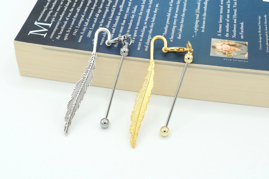 Beadable Bookmark (feather) | *2 & 5 Packs* | Metal | Beadable ...