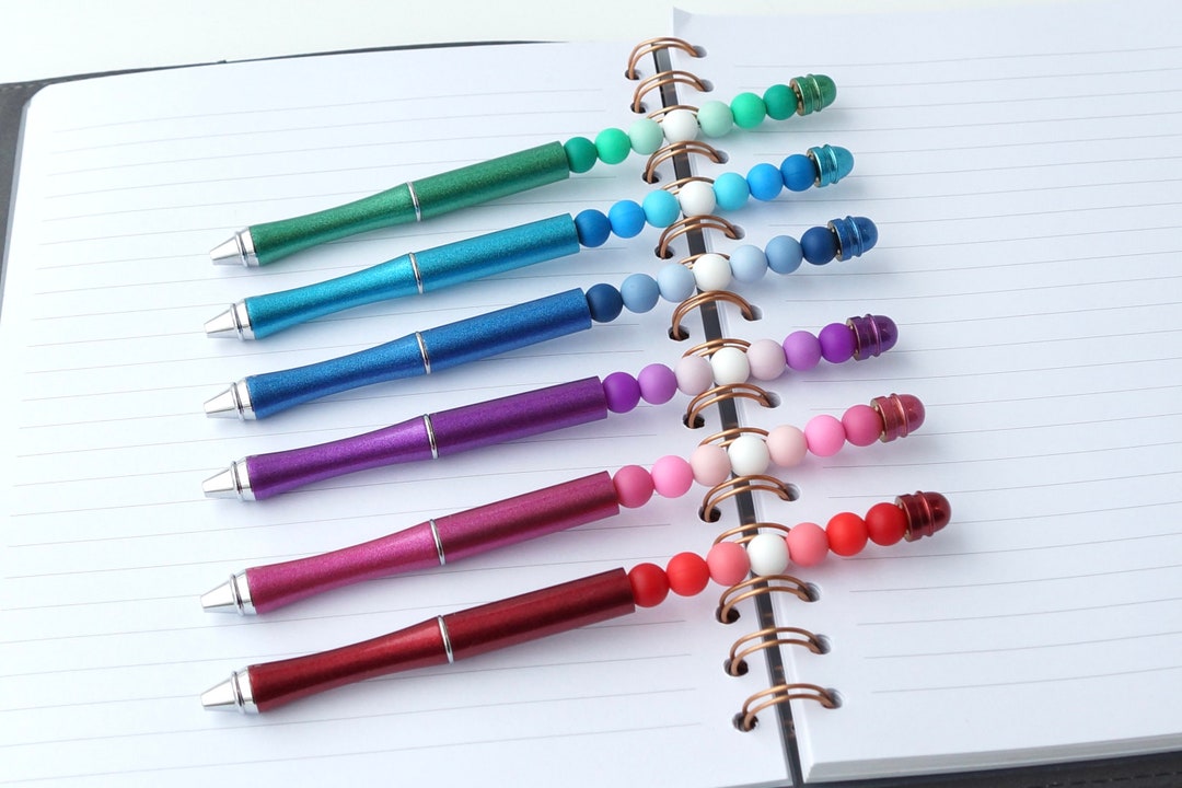 Beaded Fidget Pen (ombre) | Silicone Beads | Sensory | Stress Relief ...