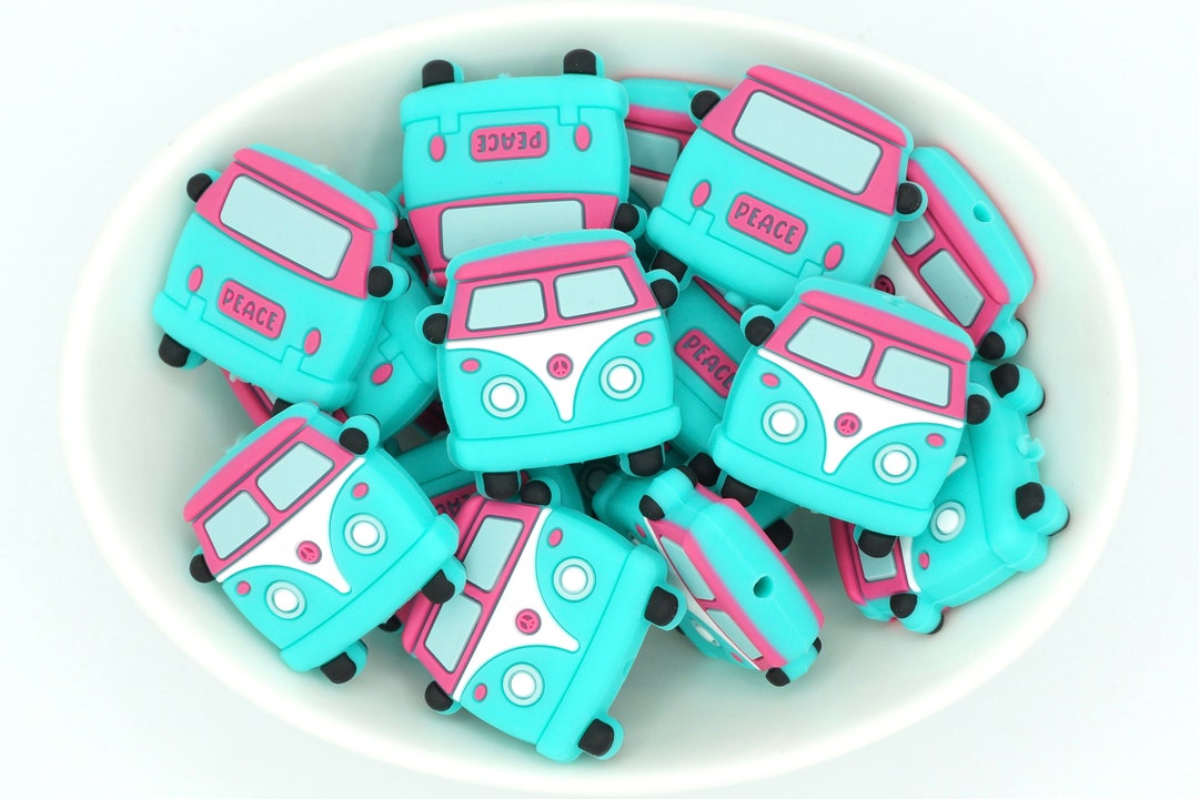 Peace Van *2 & 5 Bead Packs* | Silicone Focal Bead | Camper Bead | DIY ...