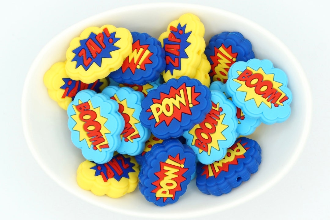 Comic Bubble Silicone Focal Beads | *2 & 5 Packs* | Pen, Keychain and ...