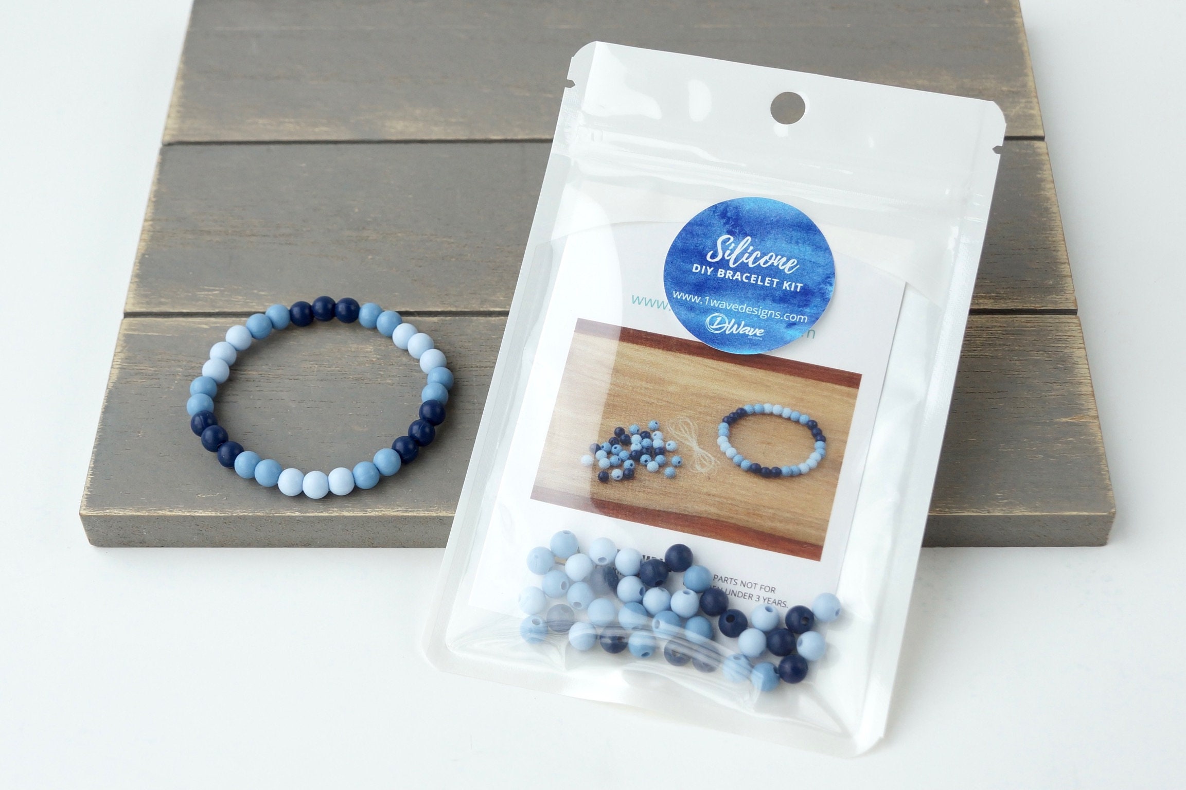 DIY Bracelet Kit MINI Blue Ombre Silicone Beads Make Your - Etsy