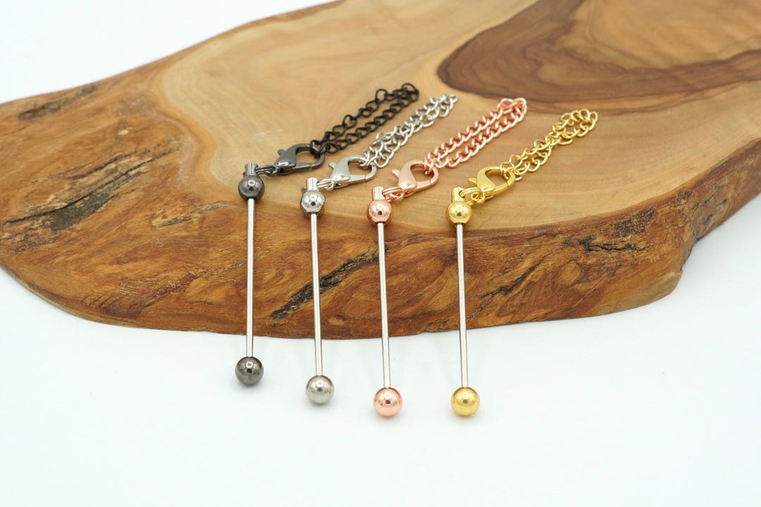 Mini Beadable Bar With Chain | *2 & 5 Packs* | Metal | Beadable ...