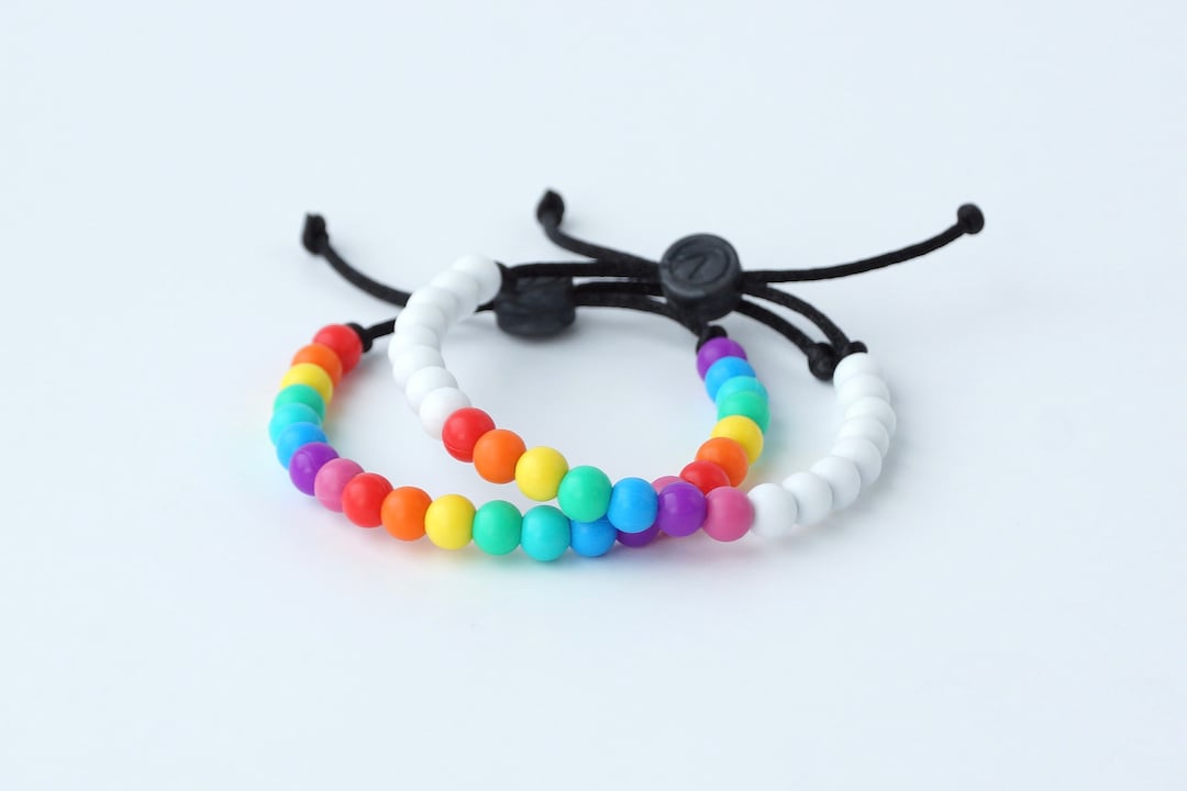 Adjustable Silicone Bracelet rainbow 6 Mm Beads Washable - Etsy