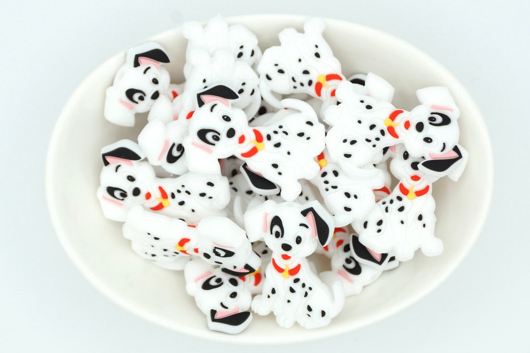 Dalmatian 2 & 5 Bead Packs Silicone Focal Bead DIY Craft Projects Non ...