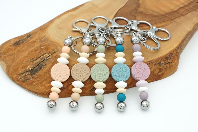 Keychain (textured Beads) | Embossed Silicone Beads | Fidget, Sensory ...
