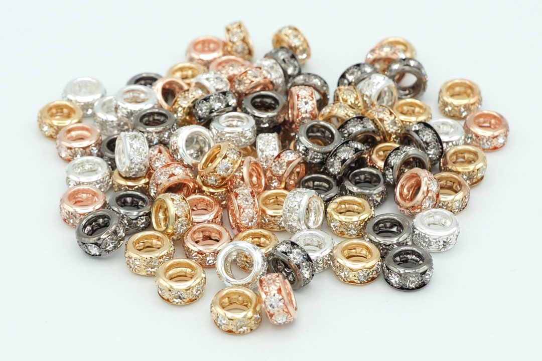 Jewel Metal Spacers (10mm) | 10 Bead Pack | DIY Jewellery and Craft ...