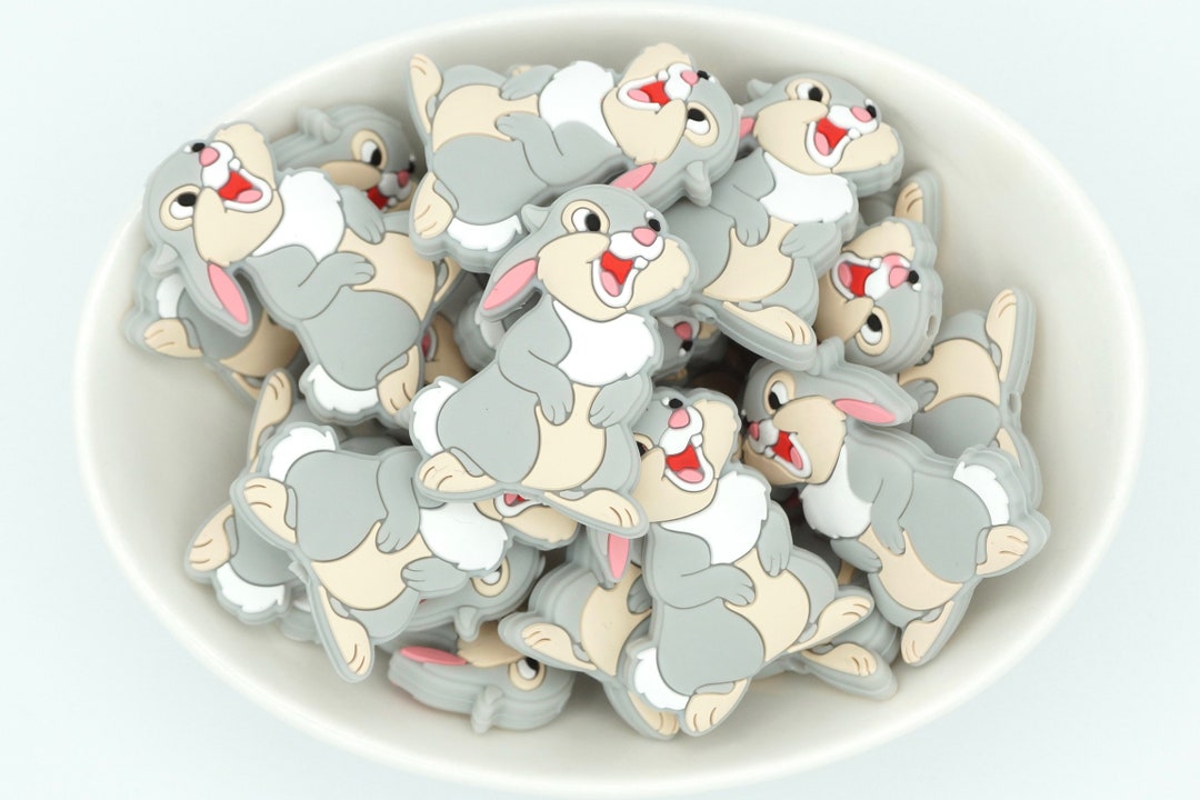 Rabbit Character 2 & 5 Bead Packs Silicone Focal Bead Easter Bead DIY ...