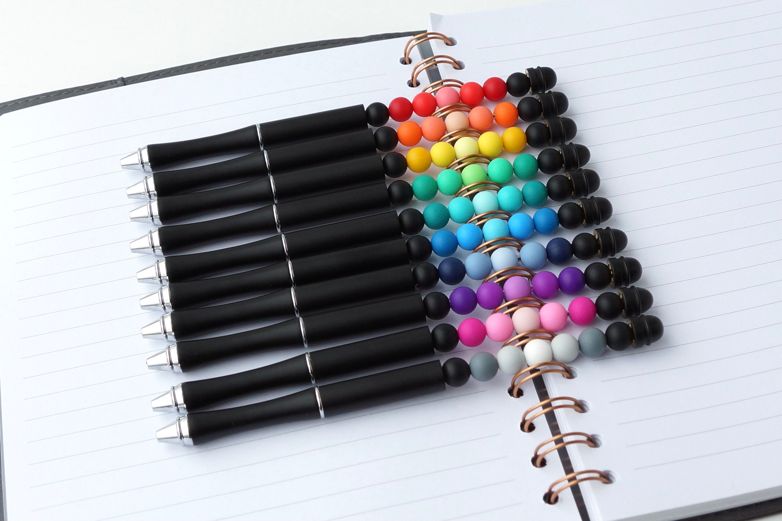 Beaded Fidget Pen dark Ombre Silicone Beads Sensory - Etsy