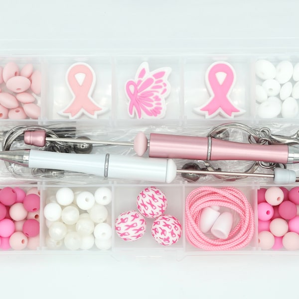 Pink Ribbon Beads - Etsy