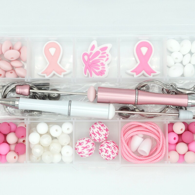 Pink Ribbon Beads - Etsy