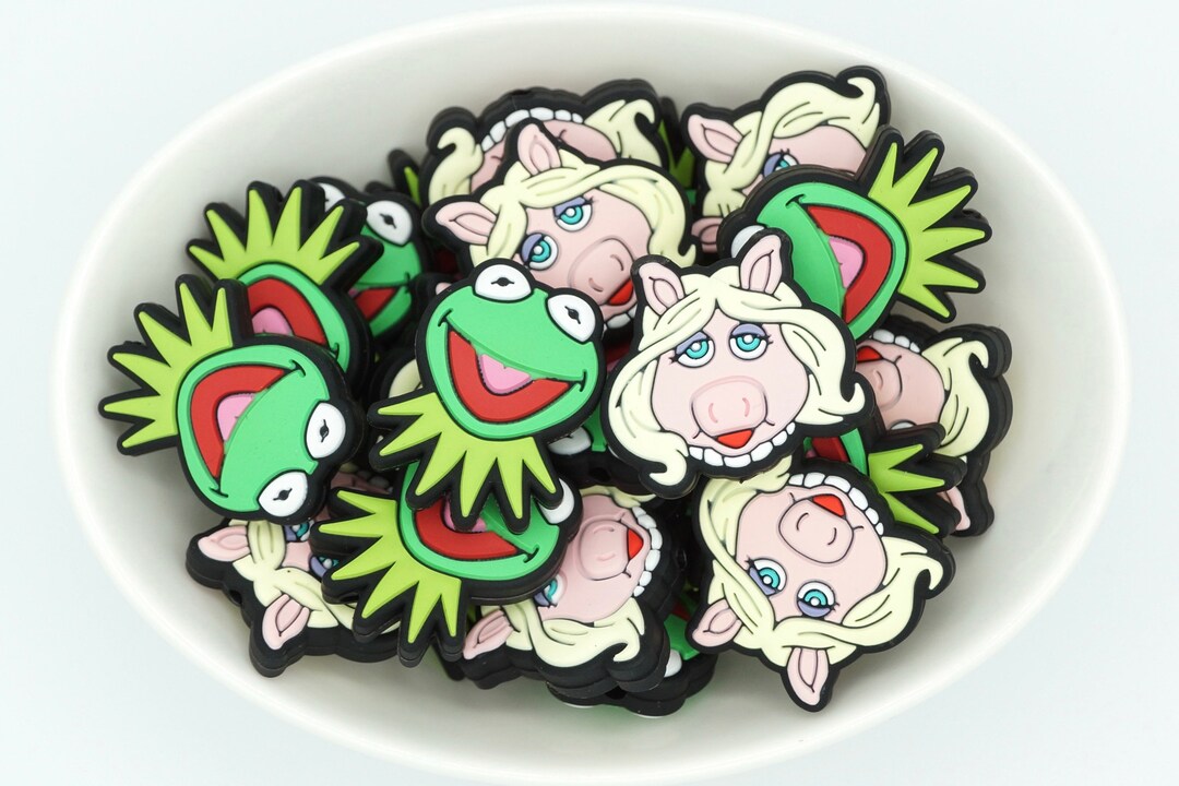Frog & Pig Characters 2 and 5 Bead Packs Silicone Focal Bead DIY Craft ...